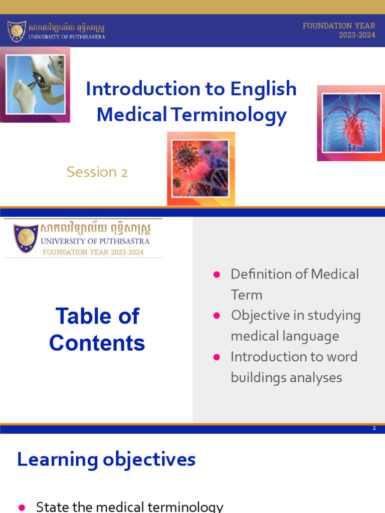 Session 2 - Introduction To English Medical Teminology | PDF | English ...