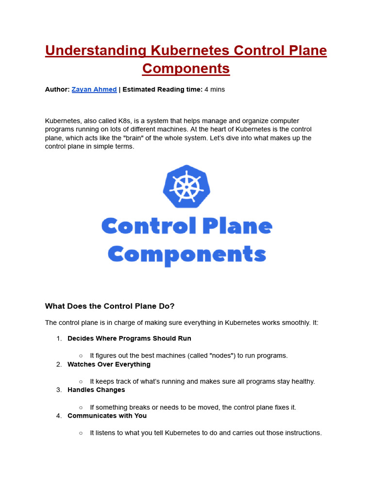 Understanding Kubernetes Control Plane Components | PDF | Cloud ...