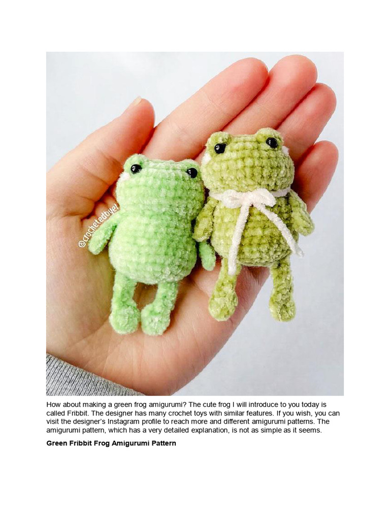 Green Frog Amigurumi Pattern: Fribbit | PDF | Sewing | Crochet