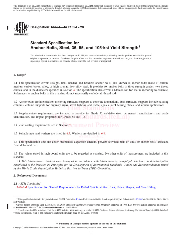 ASTM-F1554-20 | PDF | Screw | Metalworking