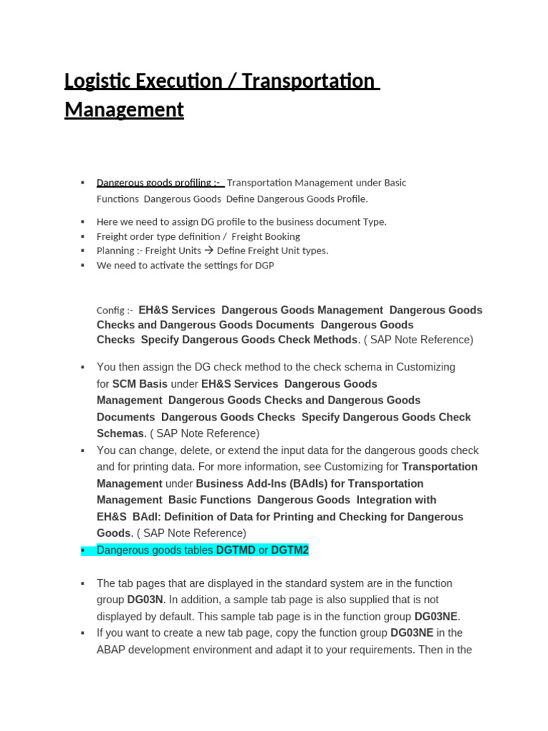 Dangerous Goods Management in SAP | PDF