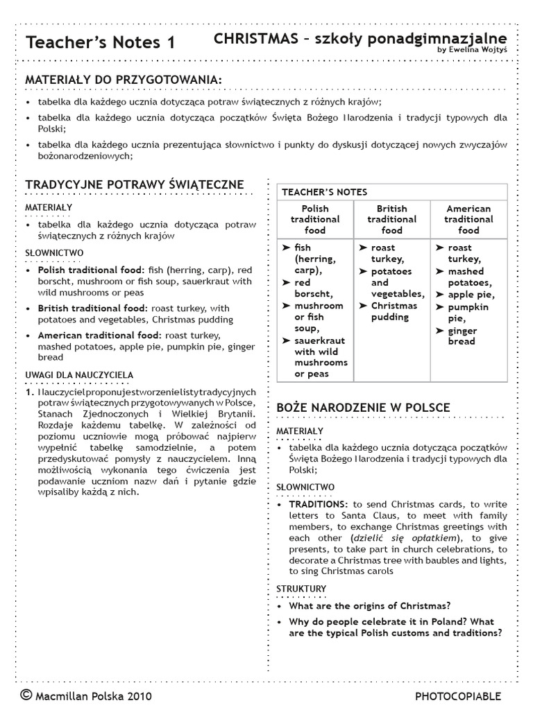 TN CHRISTMAS Szkoly - Ponadgimnazjalne | PDF