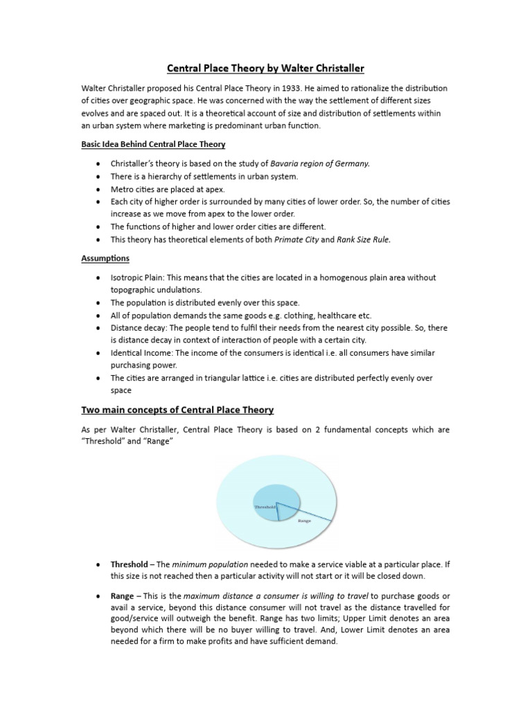 central place theory | PDF