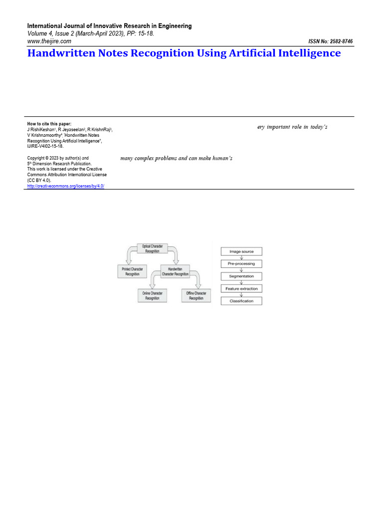 Handwritten Notes Recognition Using Artificial Intelligence | PDF ...