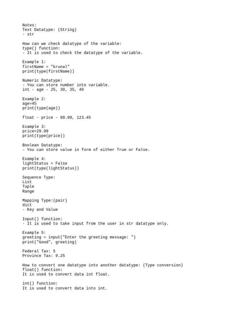 Datatype, Operators and If Conditional Example | PDF | Data Type | Computer Programming