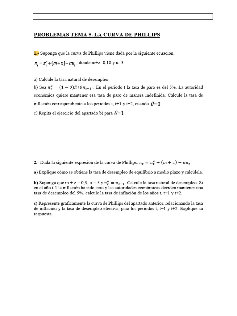 Análisis de la Curva de Phillips y Desempleo | PDF
