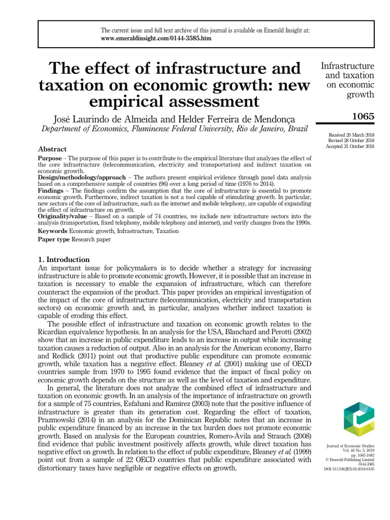 Infrastructure and Taxation's Impact on Growth | PDF | Autocorrelation ...