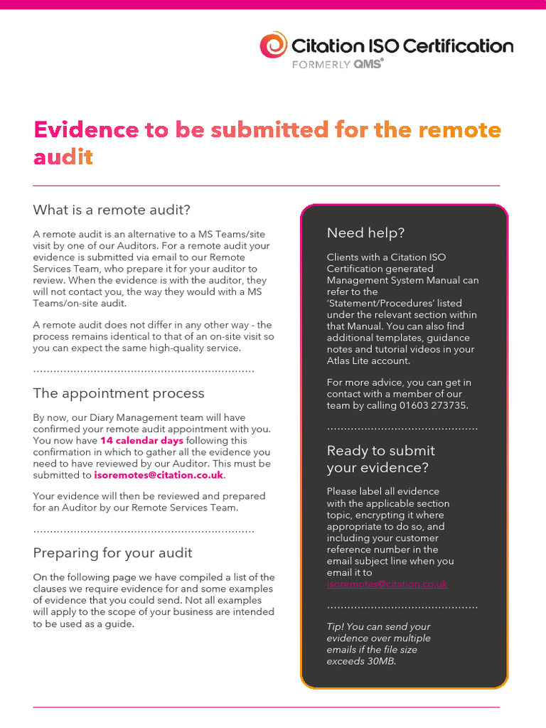 Remote ISO Audit Preparation Guide | PDF | Audit | Business