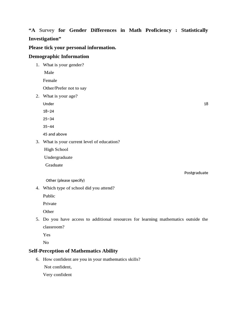 Project On Gender Difference in Math Proficiency | PDF | Mathematics ...