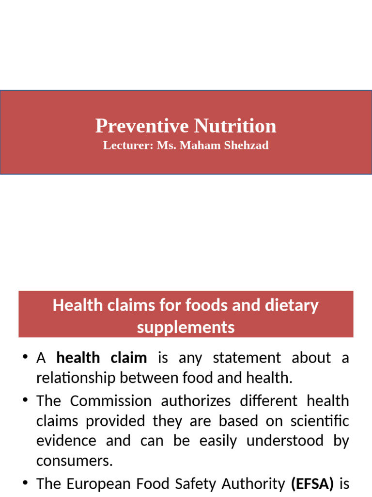 8. Health Claims | PDF | Dietary Supplements | Nutrients