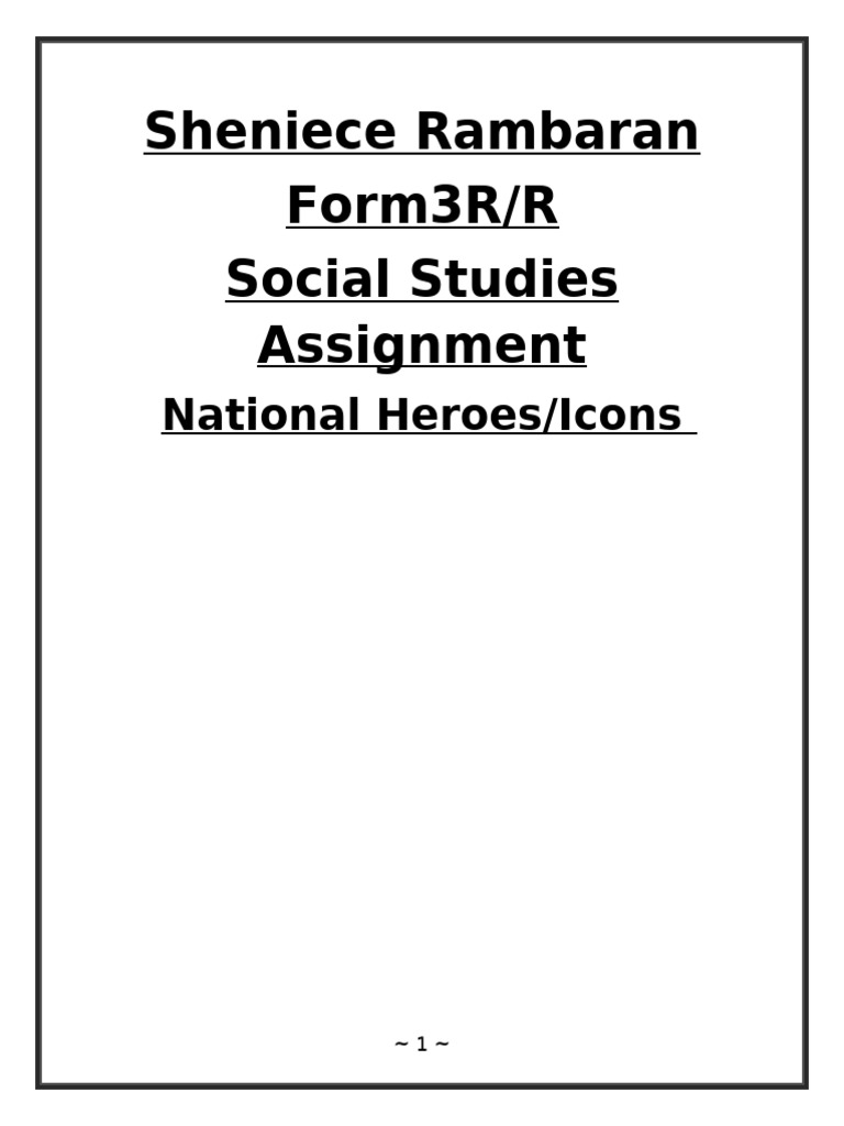 Social Studies Assignment | PDF | Trinidad And Tobago | Paintings