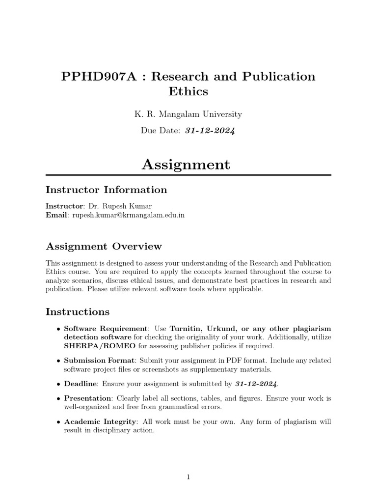 RPE Assignment (1) | PDF | Plagiarism | Turnitin