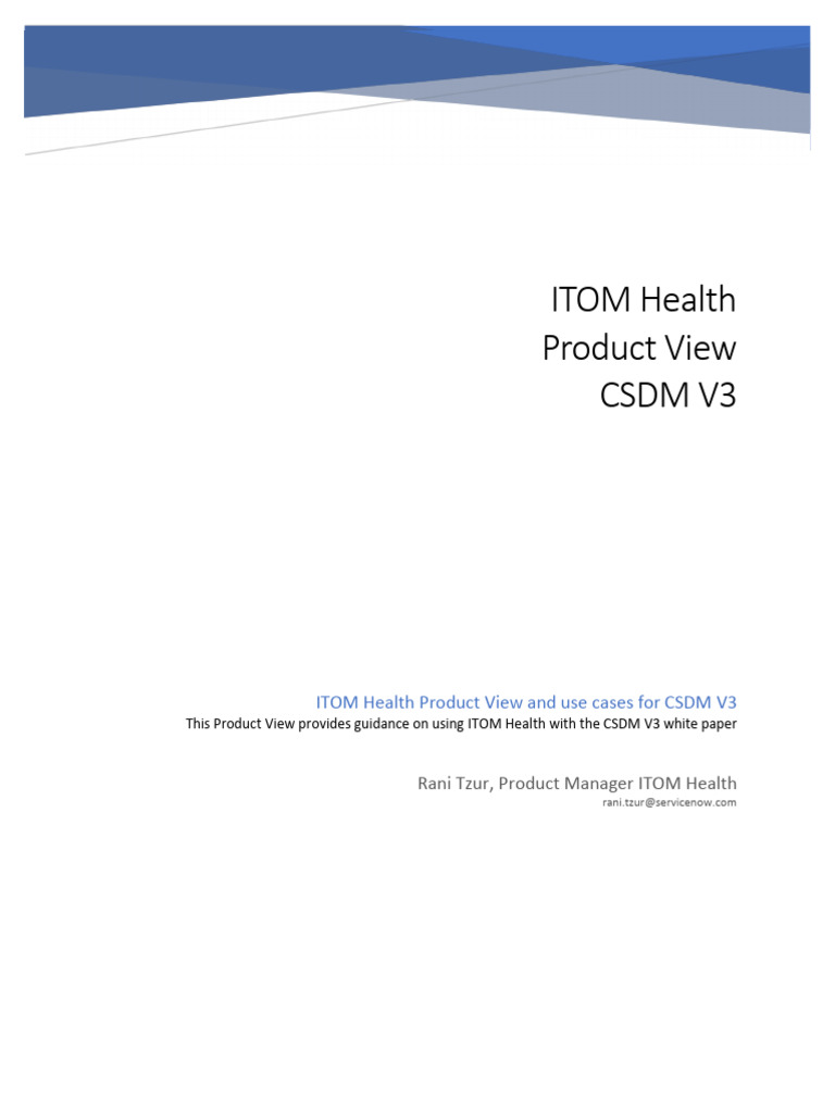 ITOM Health Product View For CSDM 3 | PDF | Information Technology ...