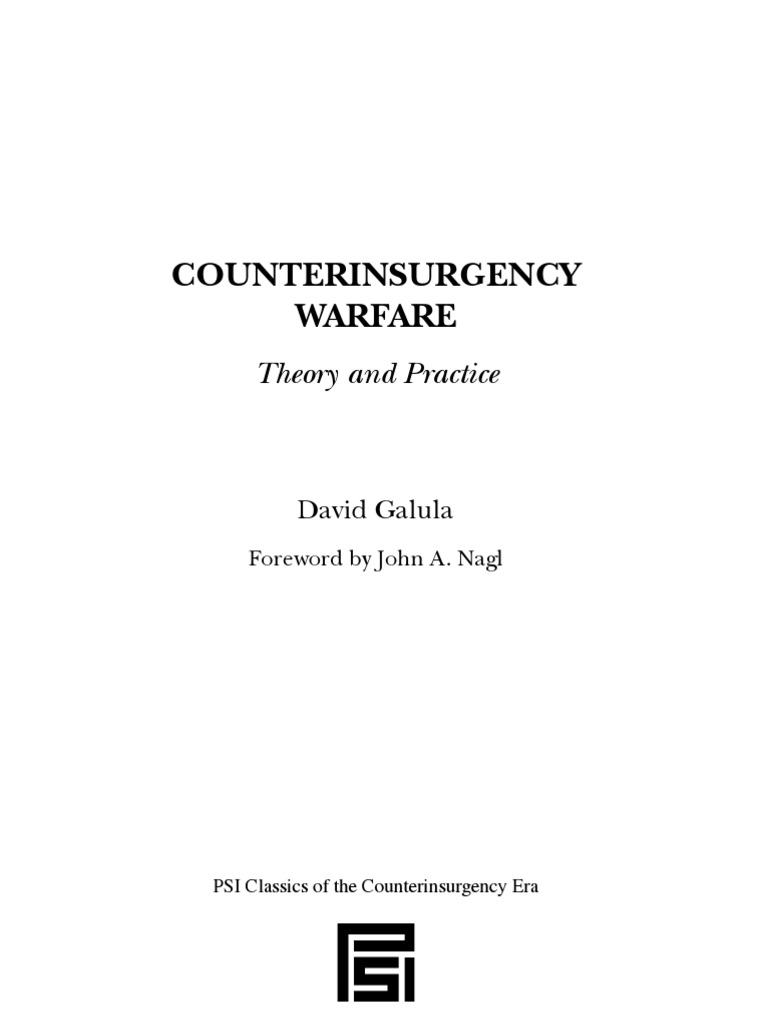 Counterinsurgency Warfare Theory and Practice Edition 1 by David Galula ...