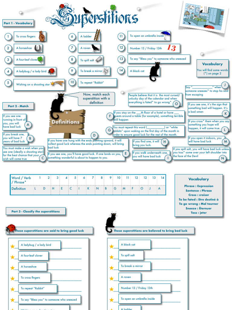 Superstitions - Correction | PDF | Luck | Superstitions