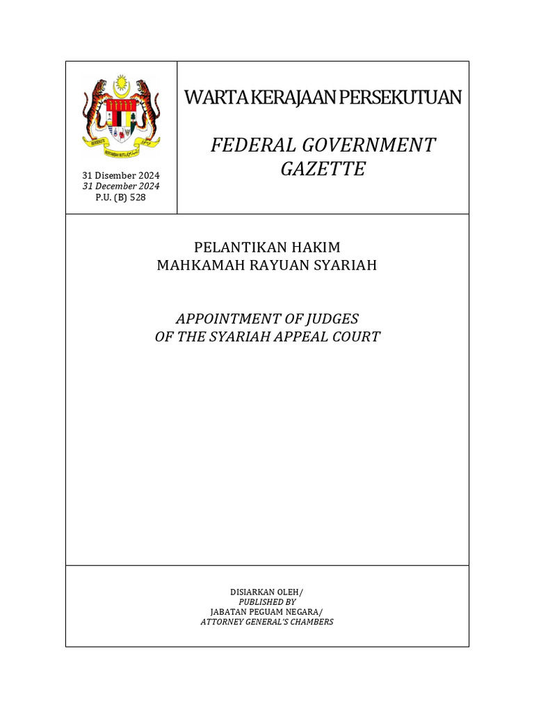 PELANTIKAN HAKIM MAHK RAYUAN SYARIAH | PDF