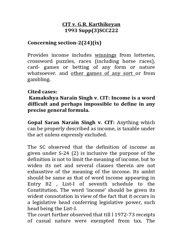 Tax Income Tax Case Summary - 240728 - 200348 | PDF | Expense | Income