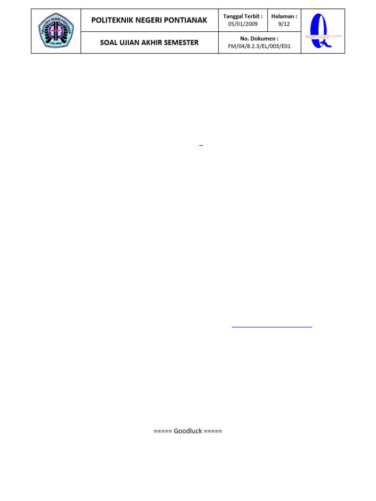 soal UAS ppt 2024-2025 | PDF