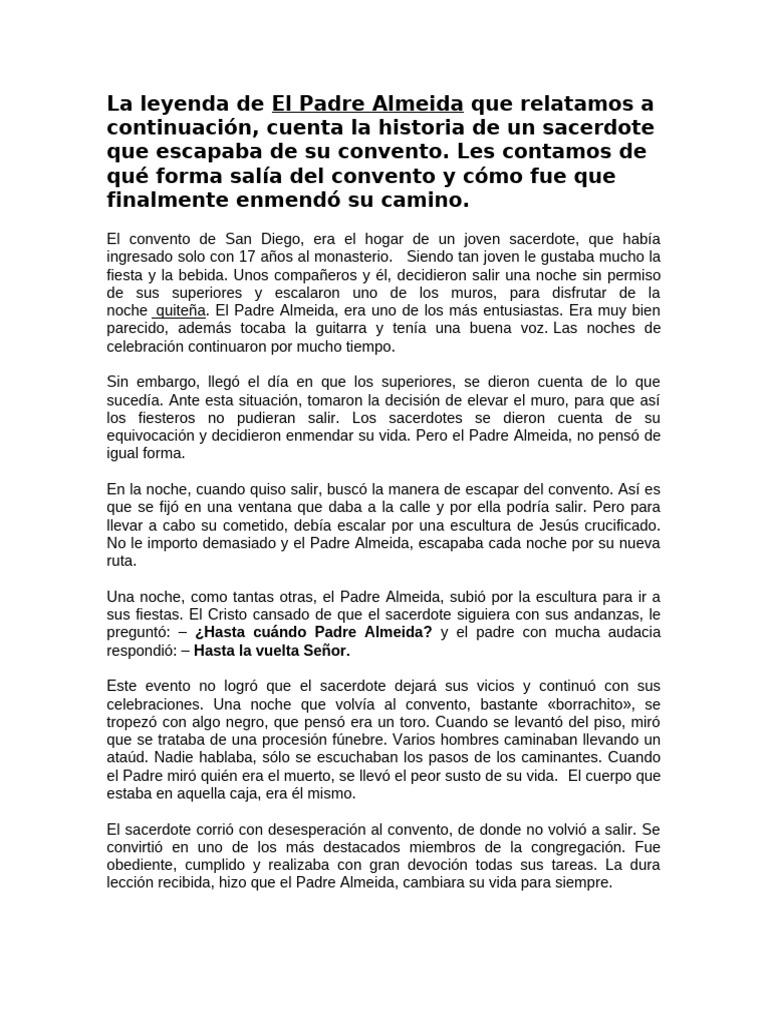 La Leyenda Del Padre Almeida | PDF