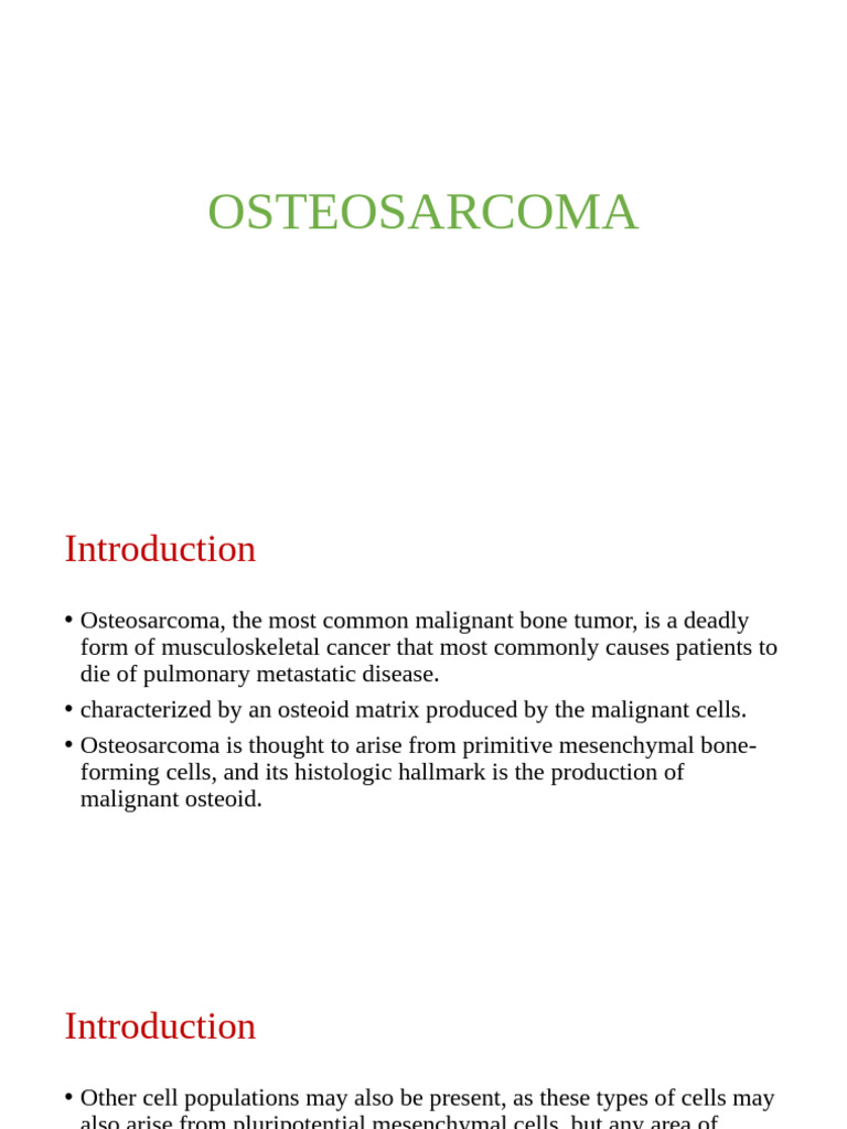 Osteosarcoma | PDF | Biopsy | Metastasis