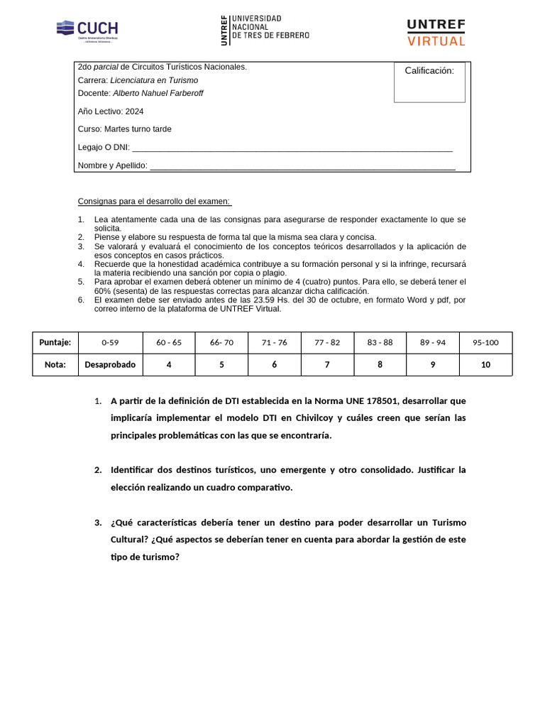 2do_parcial_CIRCUITOS_TURISTICOS_-_2C-_2024 | PDF