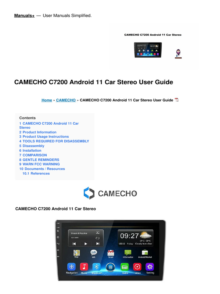 c7200 Android 11 Car Stereo Manual | PDF | Bluetooth | Android ...