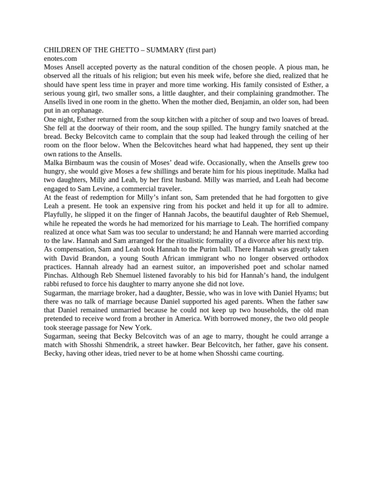 about children of the ghetto | PDF