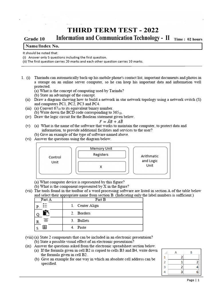 Grade 10 - ICT - II | PDF | Computer Program | Programming