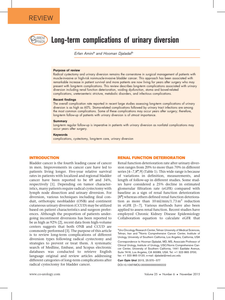 Long-Term Complications of Urinary Diversion 2015 | PDF | Urinary ...