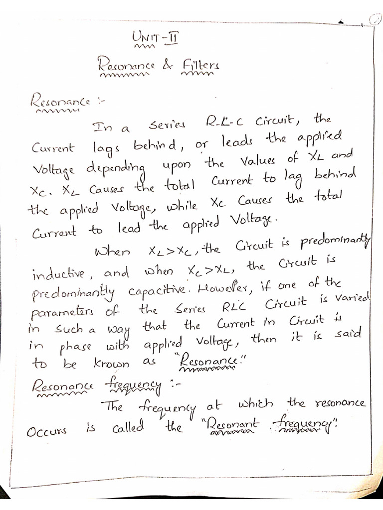Eca-Module 3-Part A (Resonance) - Notes | PDF