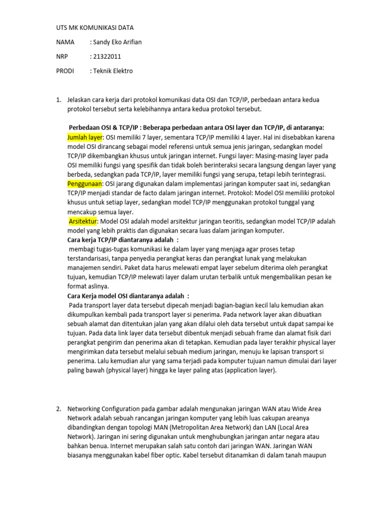 Uts MK Komunikasi Data | PDF