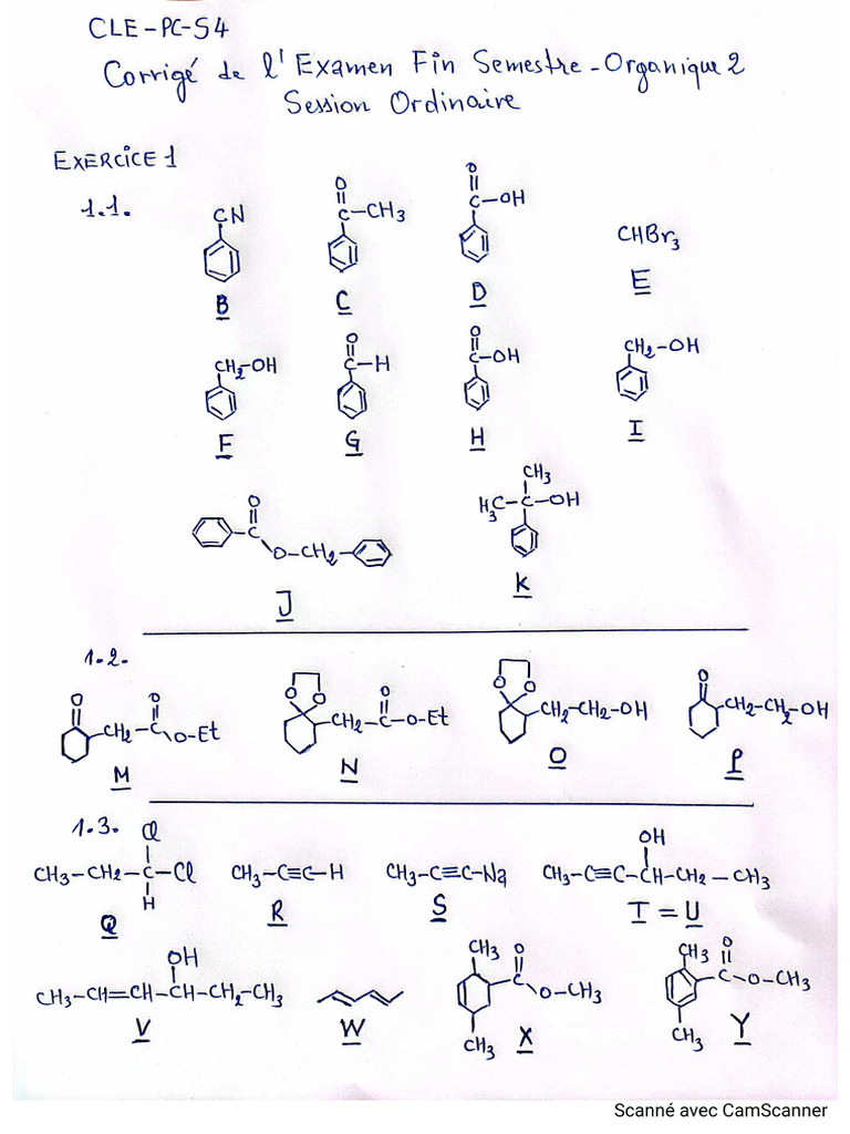Chimie Organique 2 - Corrige | PDF