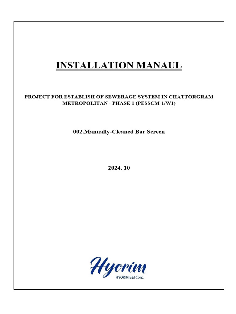 IOM Manually Cleaned Bar Screen Rev0 PDF