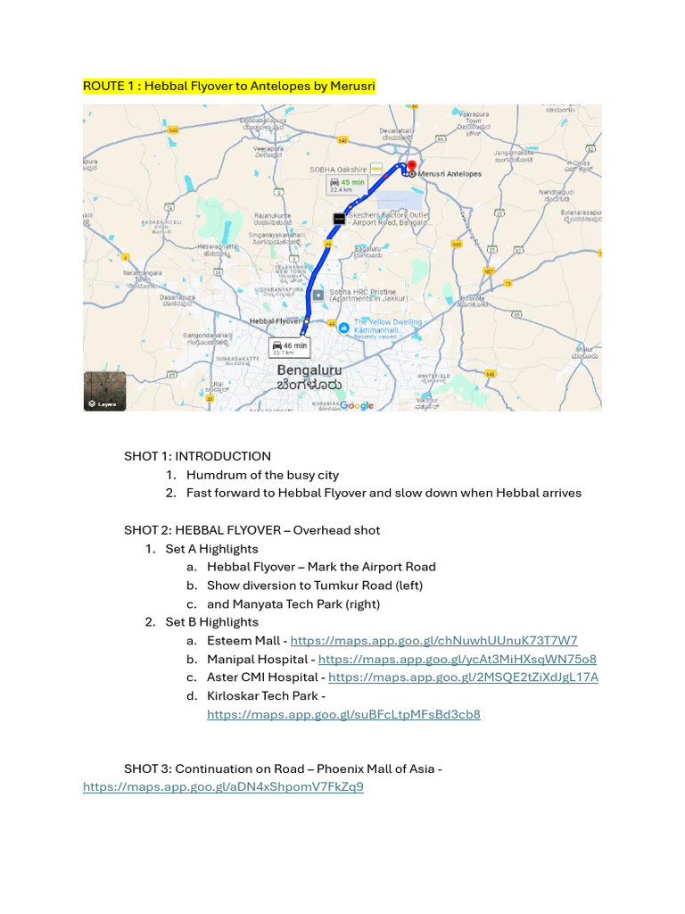 Hebbal Flyover Route Overview | PDF | Rail Transport | Land Transport