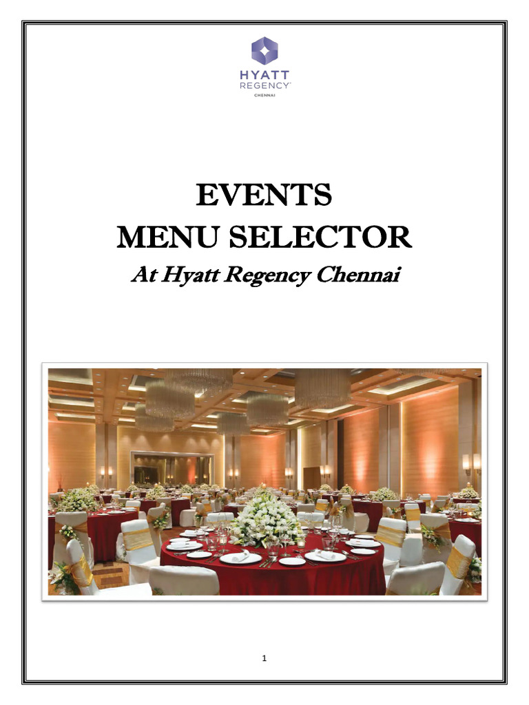 Hyatt Regency Chennai Menu Overview | PDF | Curry | Salad