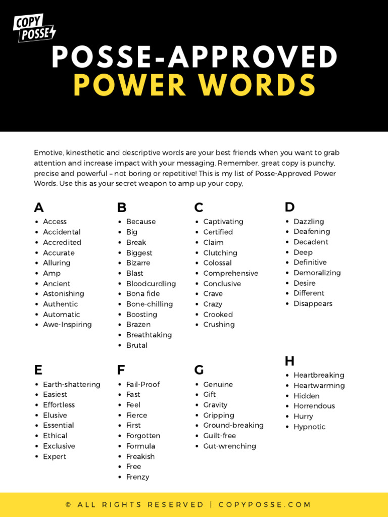 06 Posse Approved Power Words | PDF