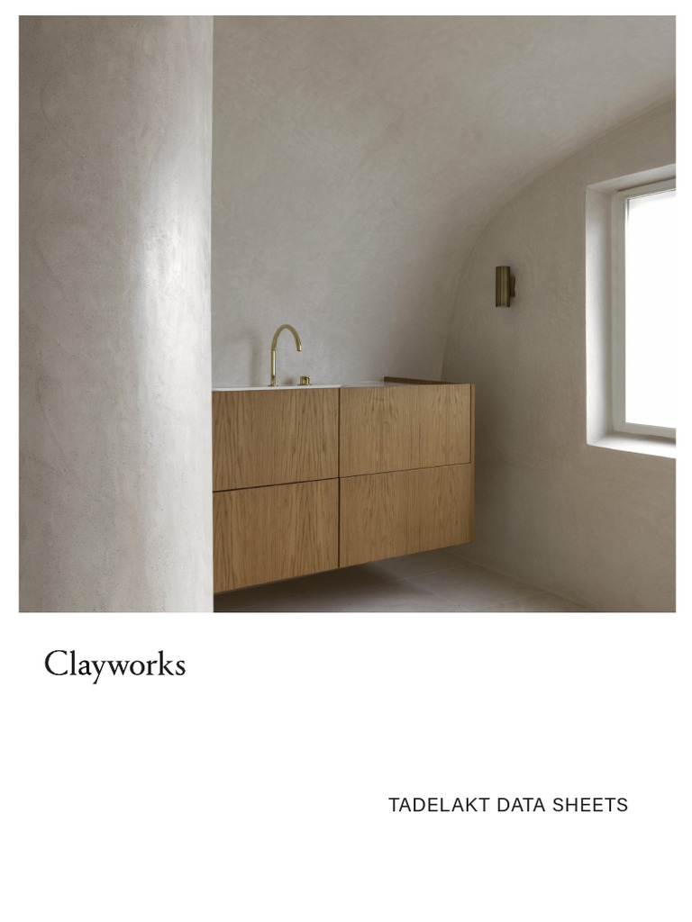 Clayworks Tadelakt Datasheet | PDF | Plaster | Drywall