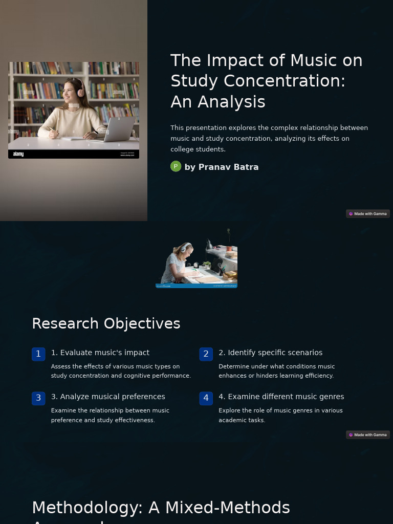 Music's Effect on Study Concentration | PDF | Cognition | Methodology