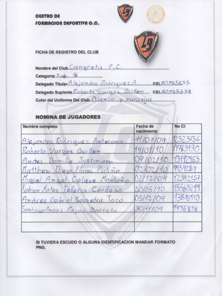 Inscripción Torneo | PDF