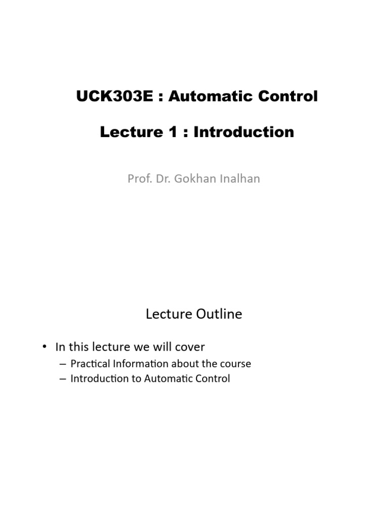 1 - Lecture1 - Compatibility Mode | PDF | Feedback | Engineering