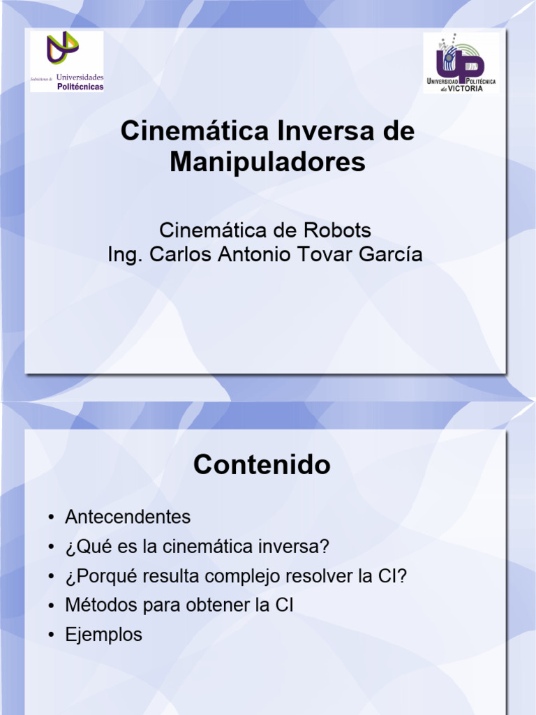 Cinemática Inversa en Robots: Métodos y Ejemplos | PDF | Funciones ...