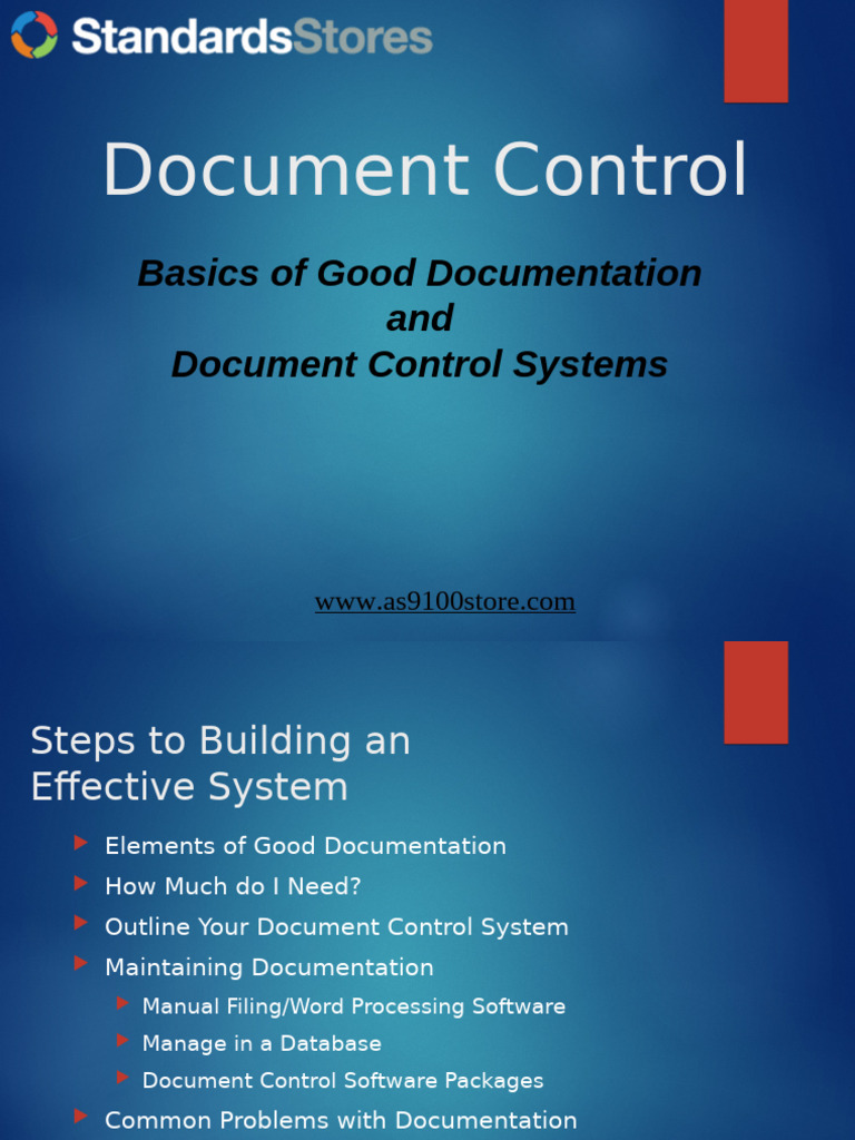 AS9100-PPT Document Control | PDF | Documentation | Software