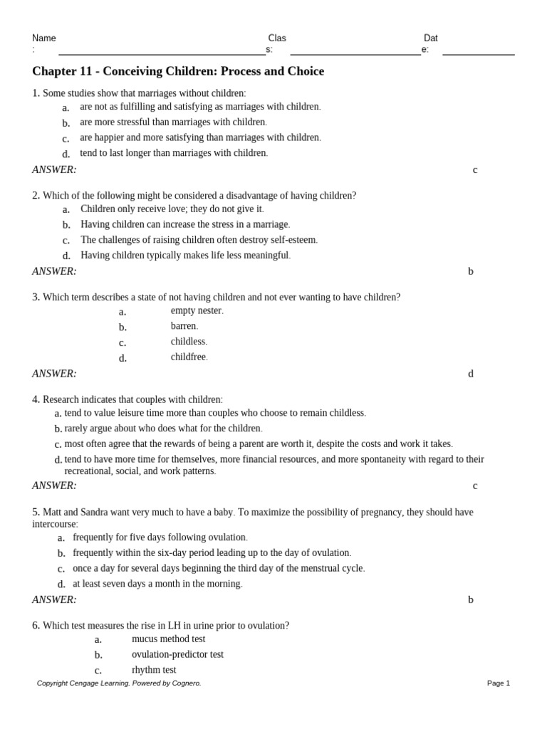 Chapter 11 Conceiving Children Process and Choice | PDF | Abortion ...