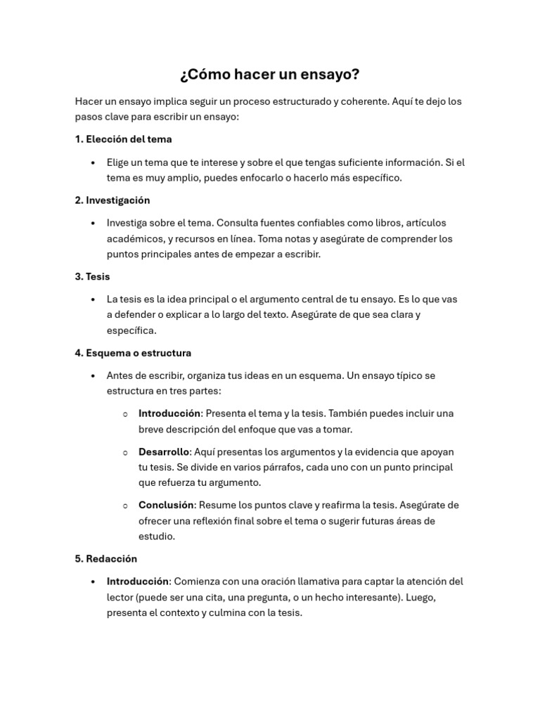 Guía para escribir un ensayo efectivo | PDF | Ensayos