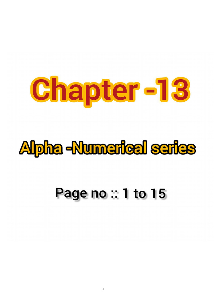 Alphanumeric Series | PDF