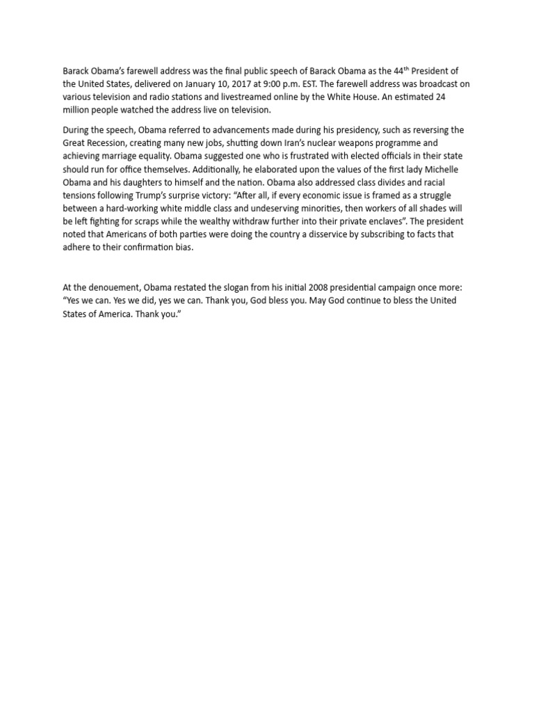 Barack Obama Speech | PDF