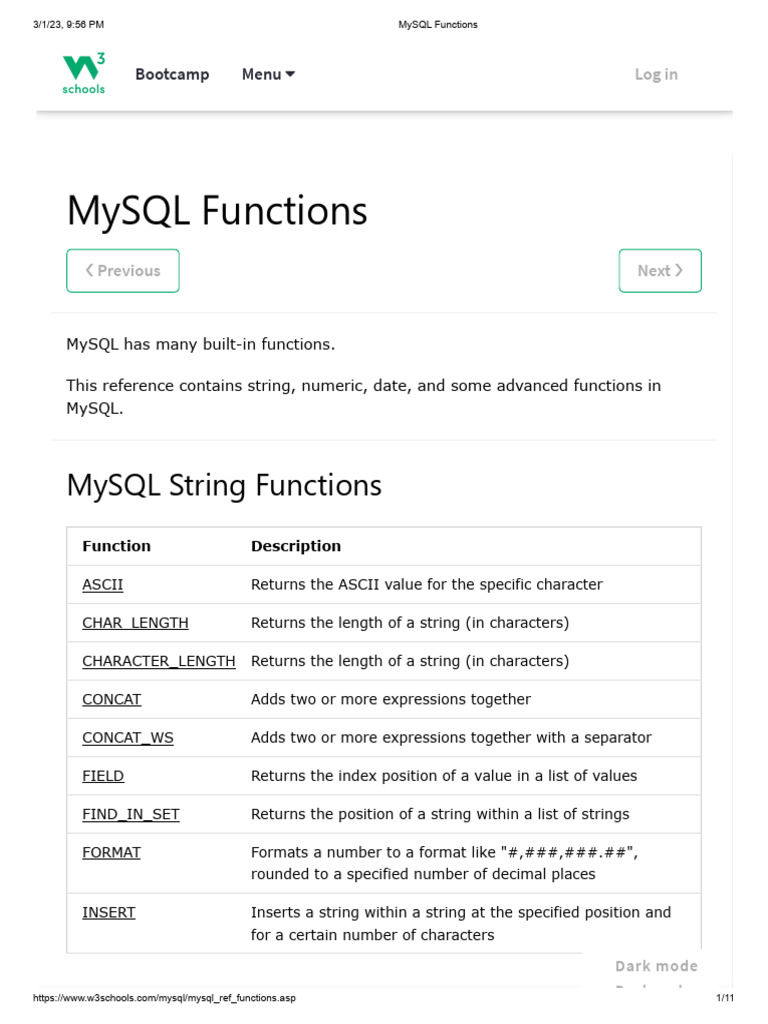 MySQL Functions | PDF | String (Computer Science) | Trigonometric Functions MySQL Functions | PDF | String (Computer Science) | Trigonometric Functions