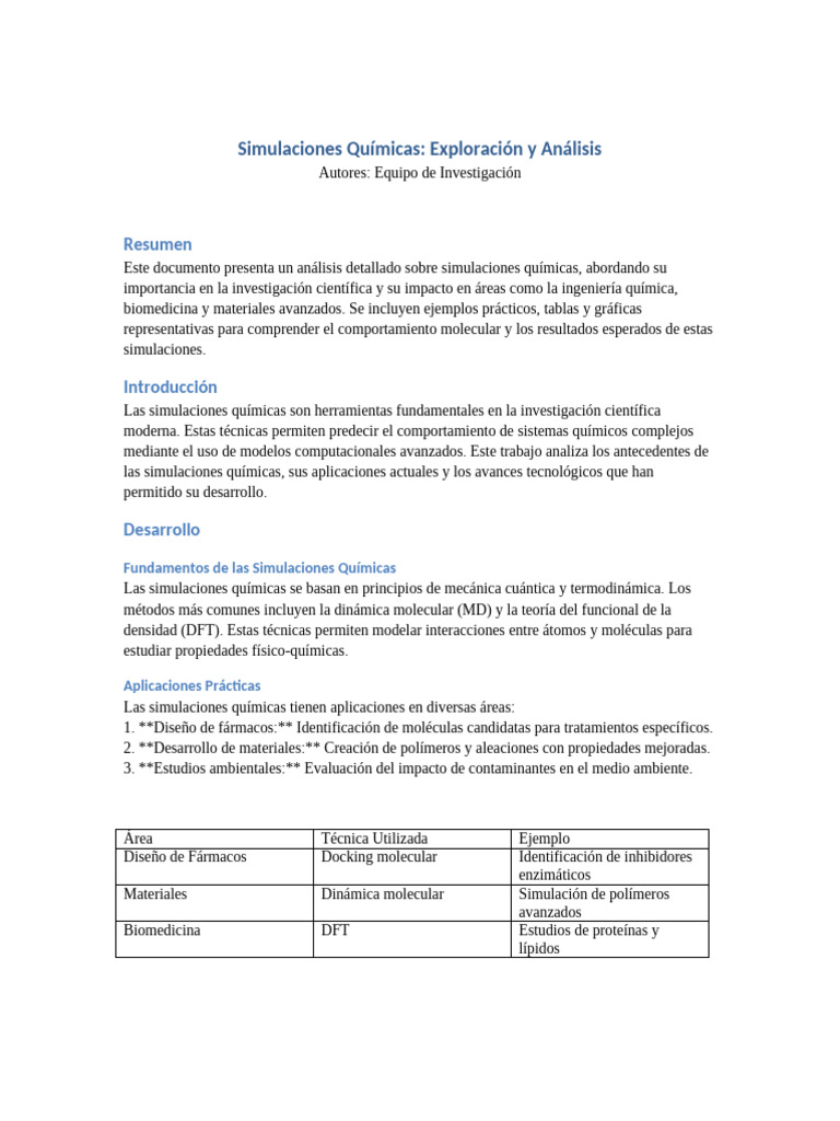 Simulaciones_Quimicas | PDF | Simulación | Química