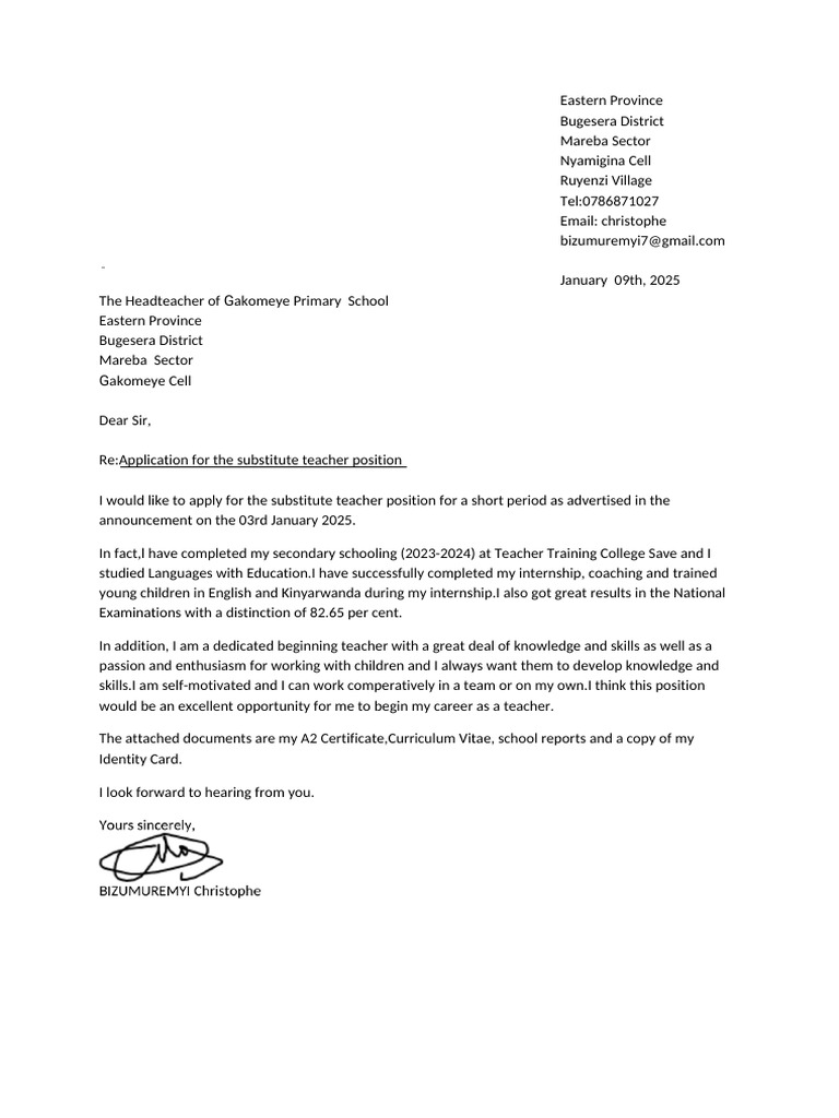 Application Letter - Selected | PDF
