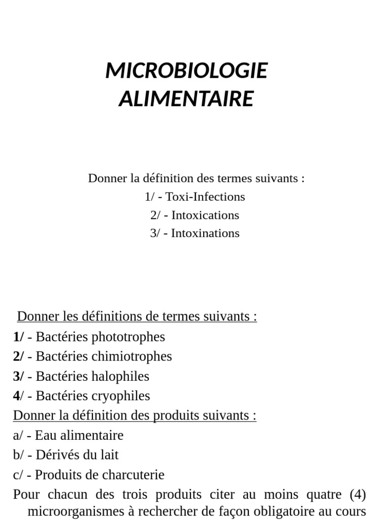 Exercices de Microbiologie (1) | PDF